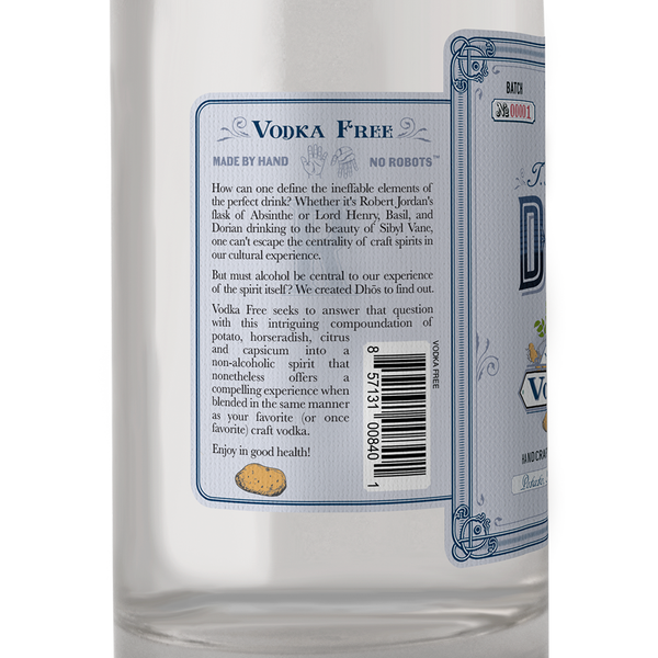 Dhōs Handcrafted Non-Alcoholic Vodka Free - Keto-Friendly, Zero Sugar ...