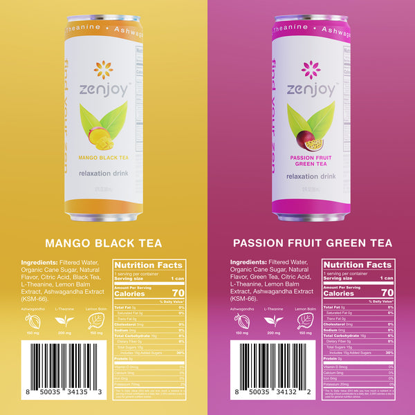 Zenjoy Mango Black Tea Relaxation Drink with Ashwagandha & Lemon Balm ...